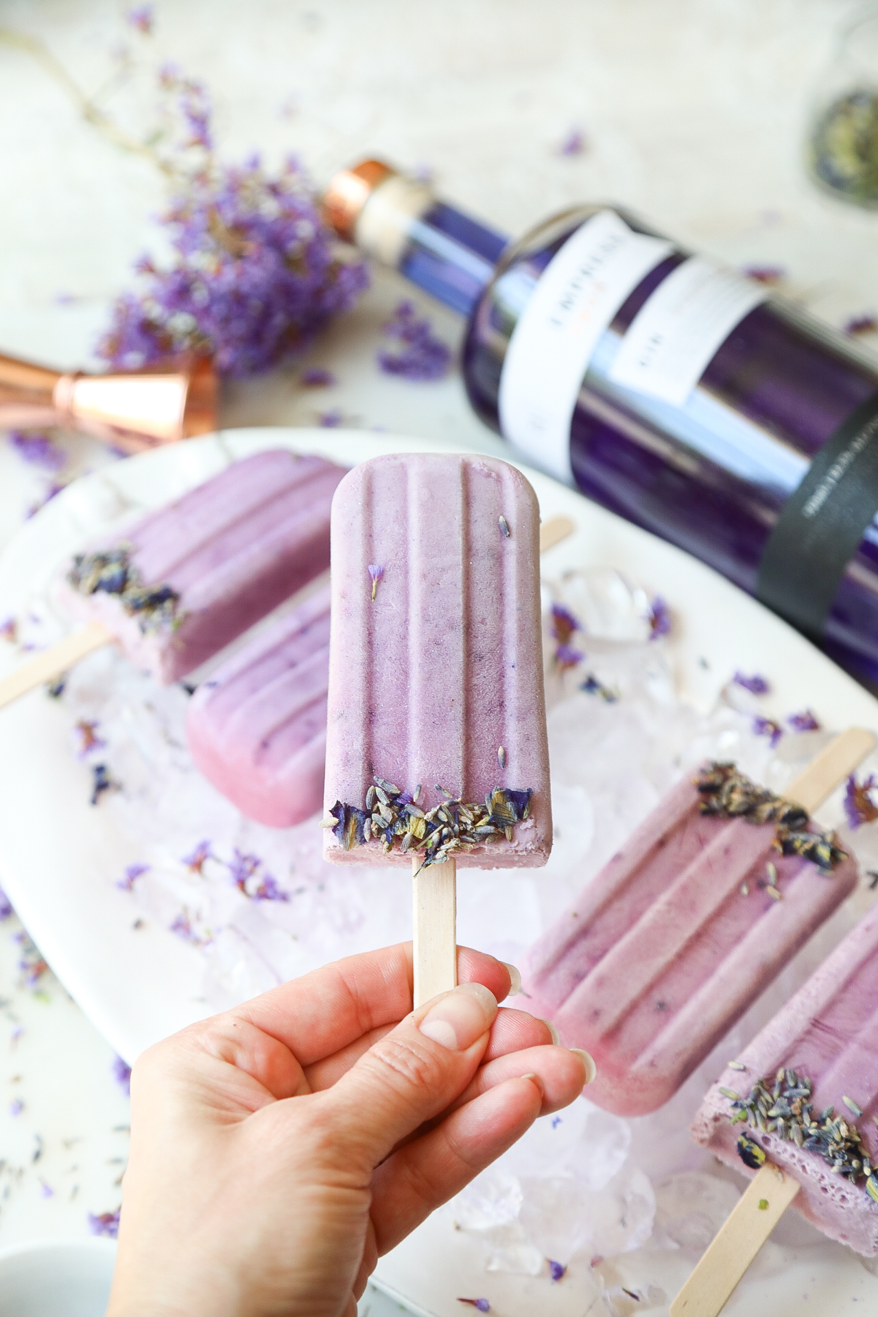 Boozy Lavender Blueberry Creamsicles.